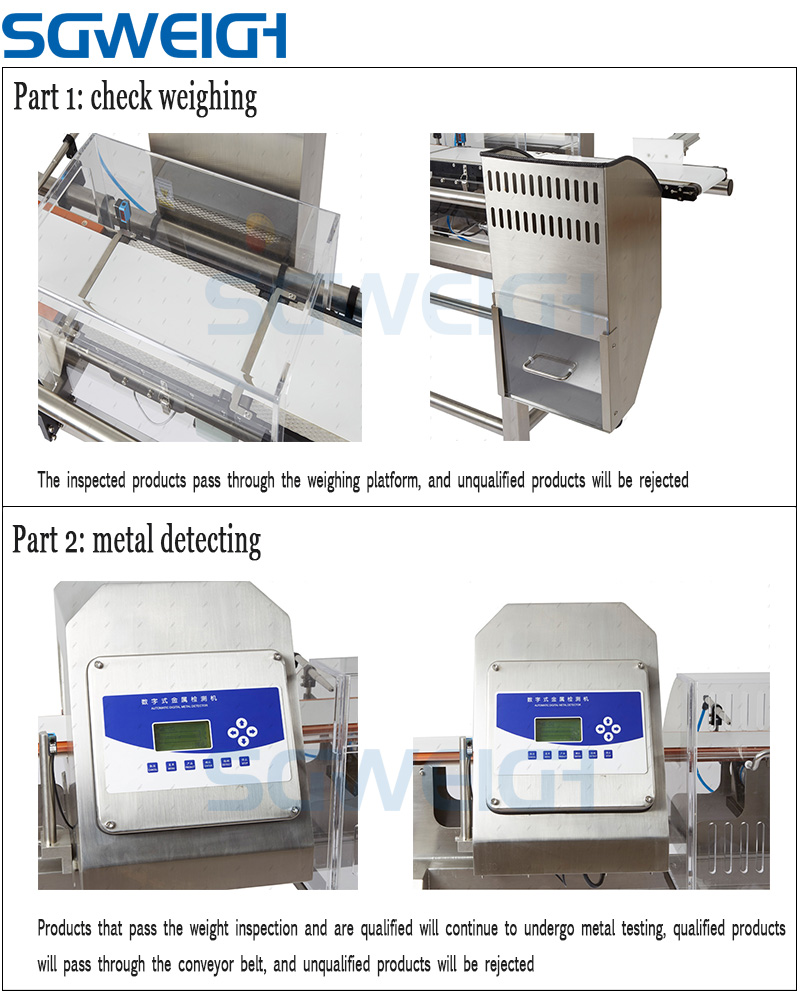 SG-JS150 High Speed and Precision Checkweigher with Metal Detector ...